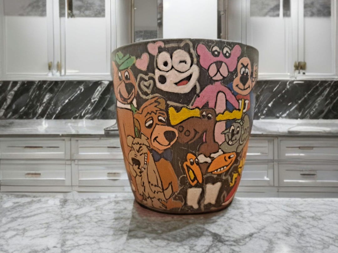 60's-70's Cartoon Characters Handpainted Coffee Mug - Etsy