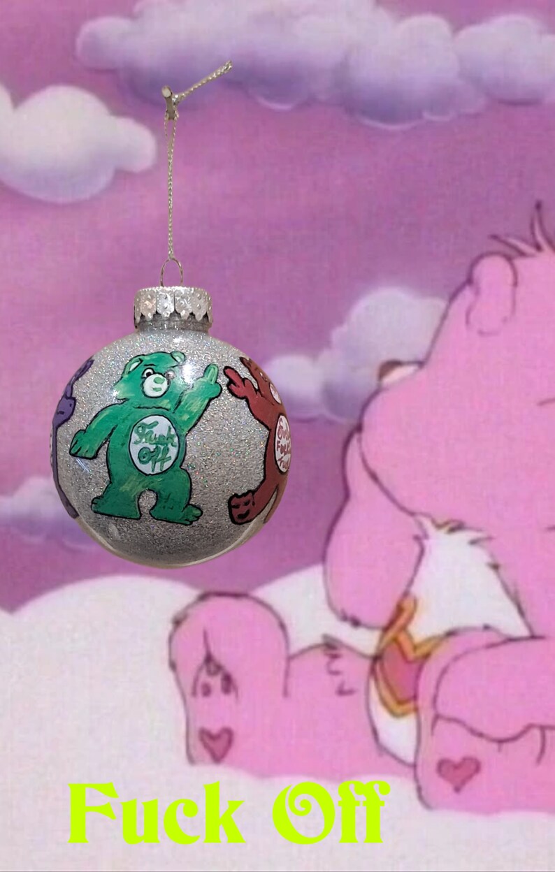 Glittery Swear Bear Ornament, Adult Humor, Secret Santa Gift, Vulgar ...