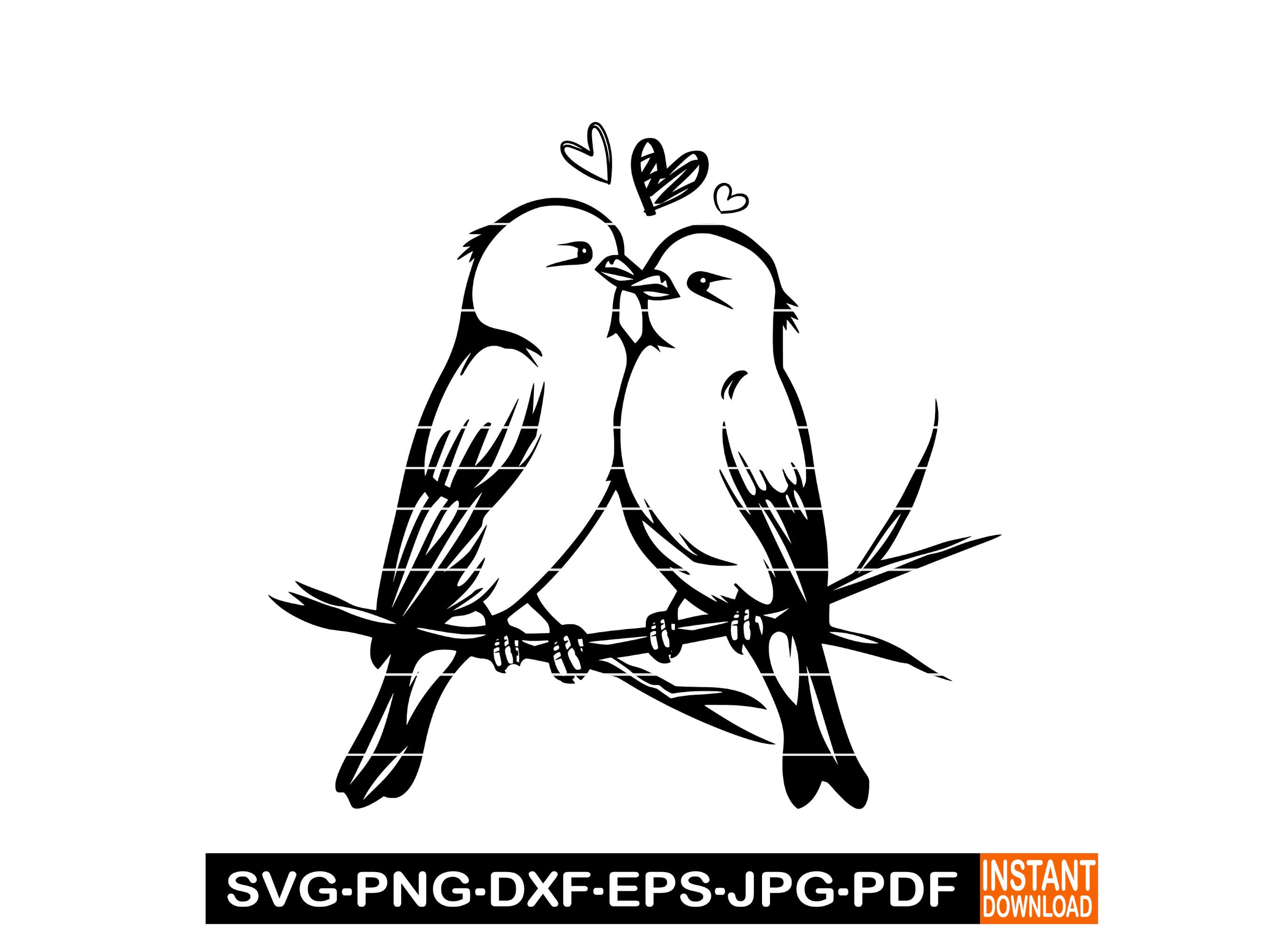 Love Birds SVG, Birds in Love SVG, Couple Birds SVG, Clipart, Files for ...