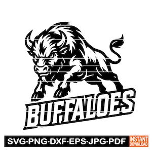 Buffaloes School Team Logo SVG, PNG, DXF, Sport Team Design Cameo, Wild ...