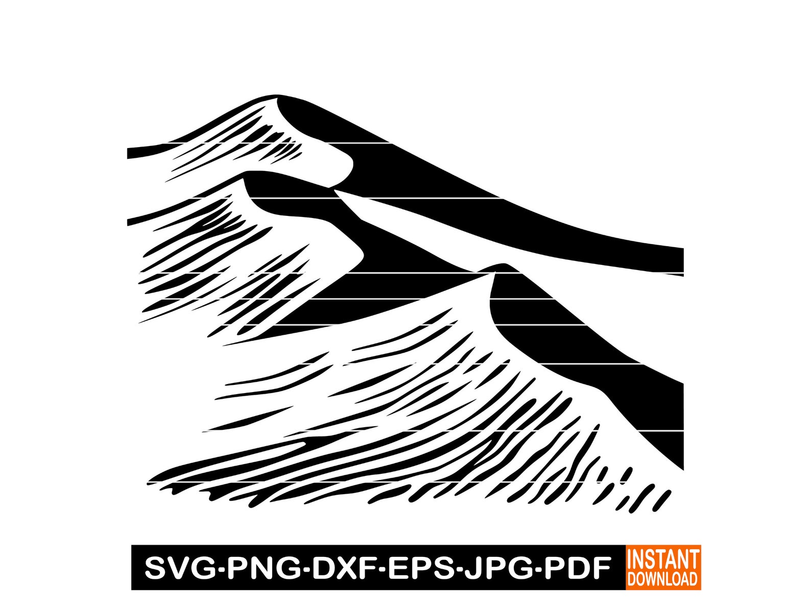 Sand Dunes #2 SVG, Desert Svg, Sand Dunes Clipart, Sand Dunes Files for ...