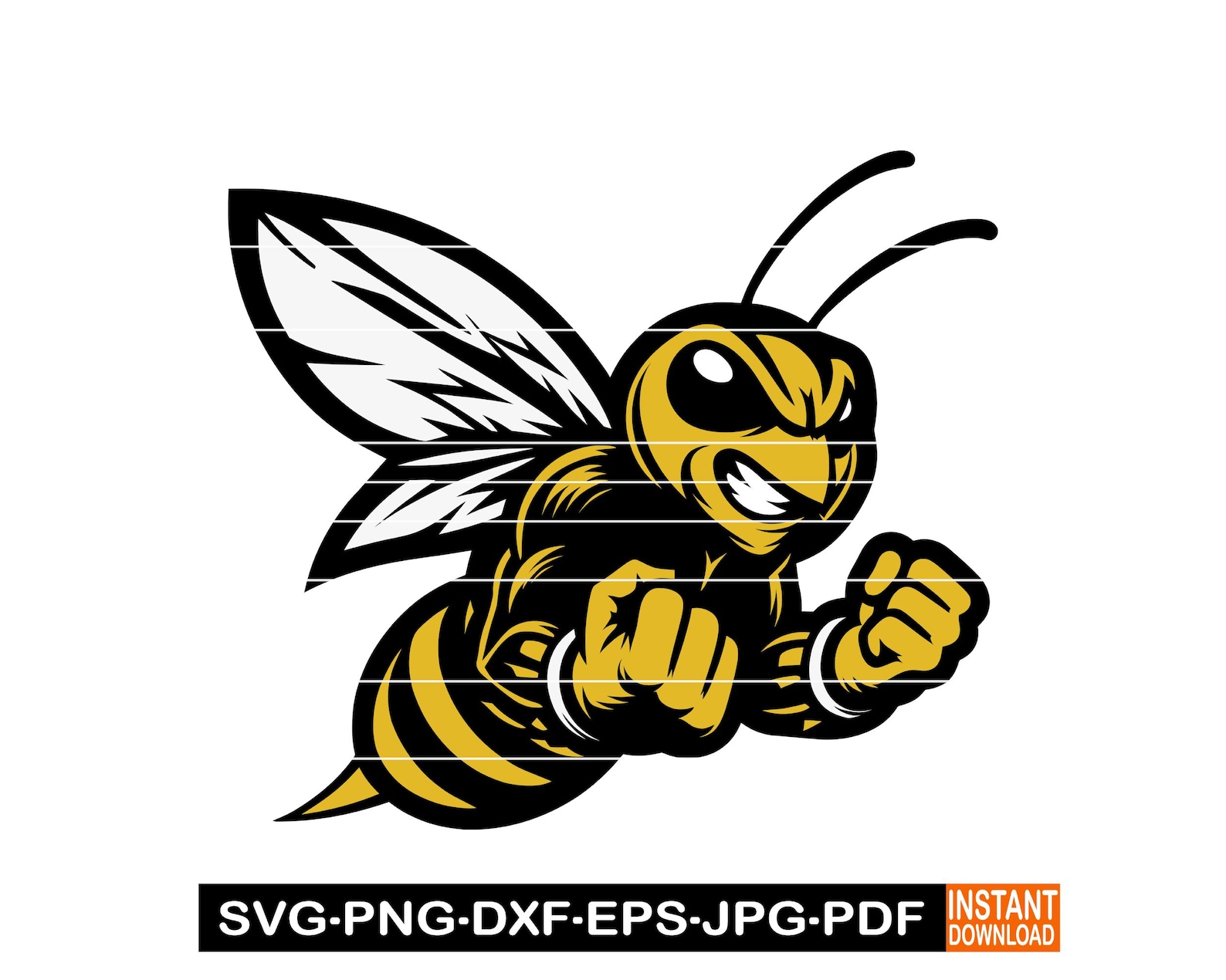 Hornet Bee Mascot SVG PNG, Sports, Wasp, Football, Basketball ...