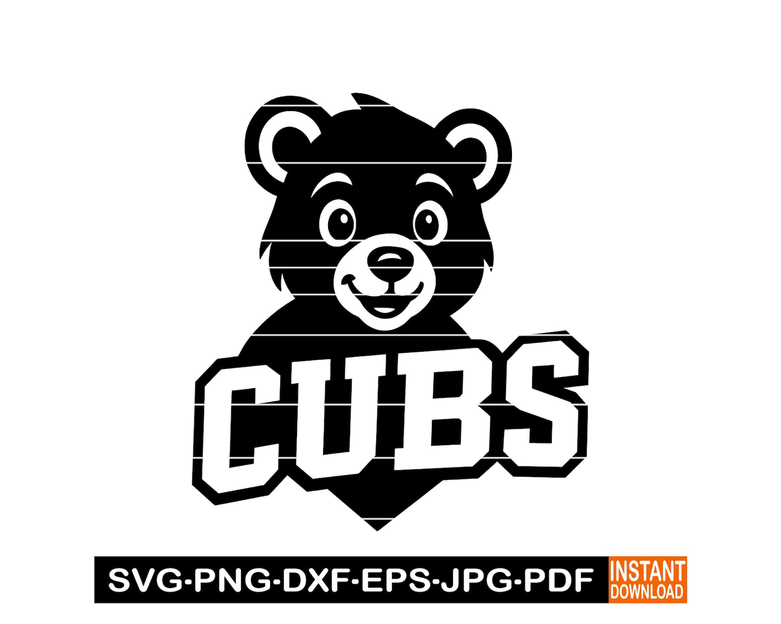 Cubs Sport Team Logo SVG, PNG, DXF, Baseball Design Cameo, Wild Animal ...