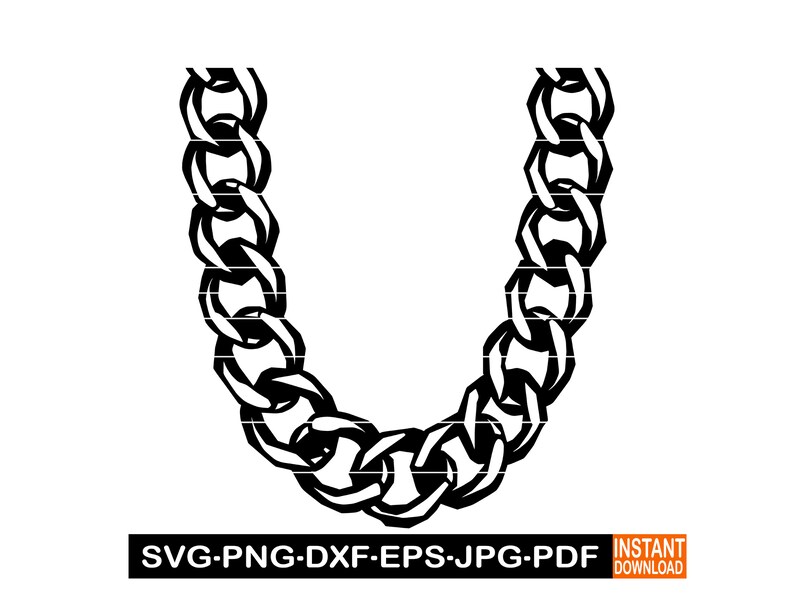 Chain Necklace #2 SVG PNG DXF, Jewelry Svg, Accessory Svg, Hip Hop ...