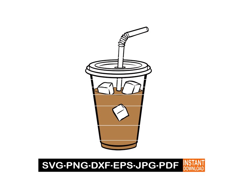 Iced Coffee SVG, Iced Americano SVG, Iced Latte SVG, Iced Coffee ...