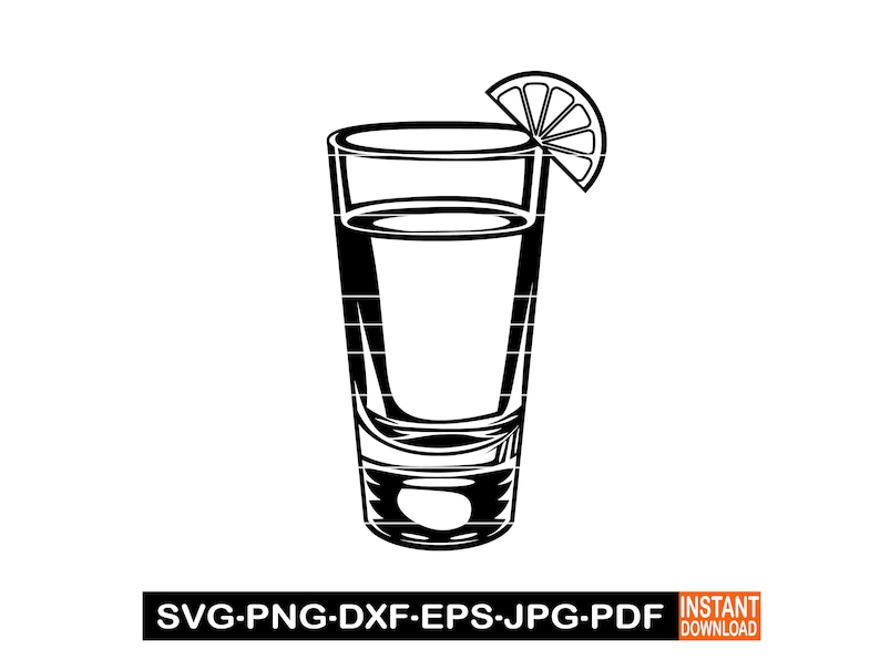 Tequila Shot Glass With Lime SVG, Tequila Shot SVG, Shot Glass SVG ...