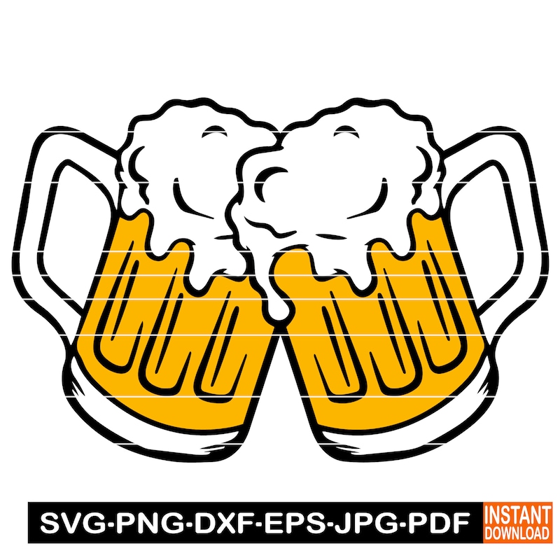 Beer Toasting Mugs Svg File - Etsy