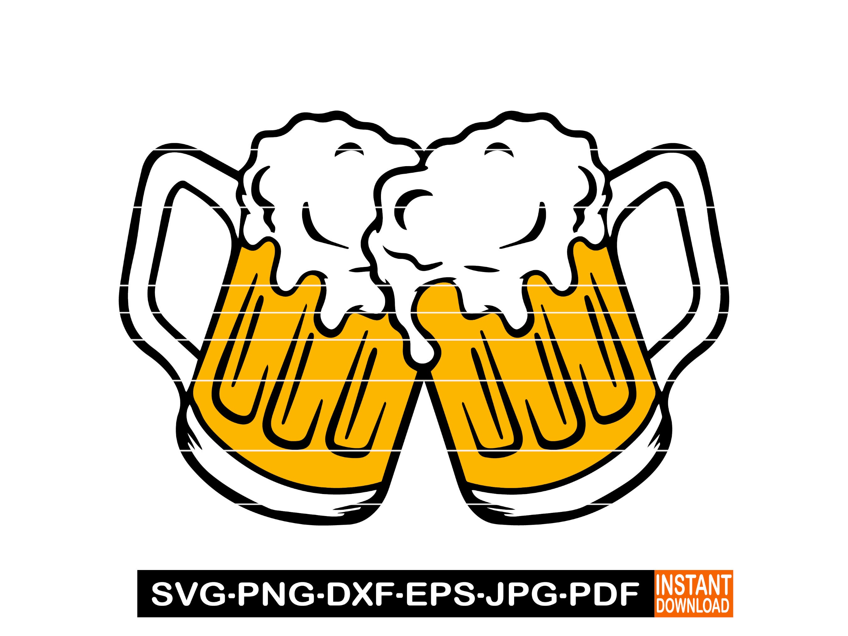 Beer Mugs Toasting SVG, Beers Cheers SVG, Beer SVG, Clinking Beer Svg ...