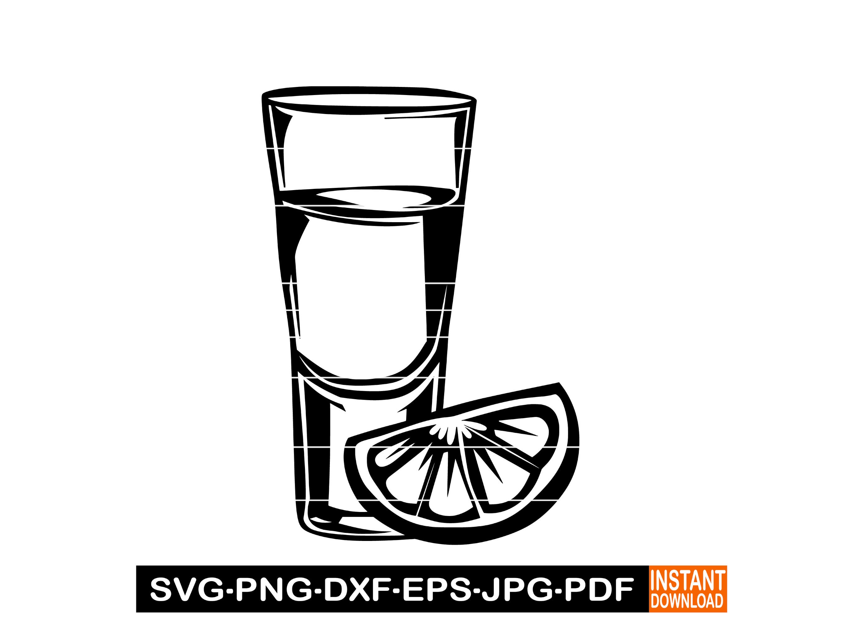 Tequila Shot Glass With Lime #2 SVG, Tequila Shot SVG, Shot Glass SVG ...
