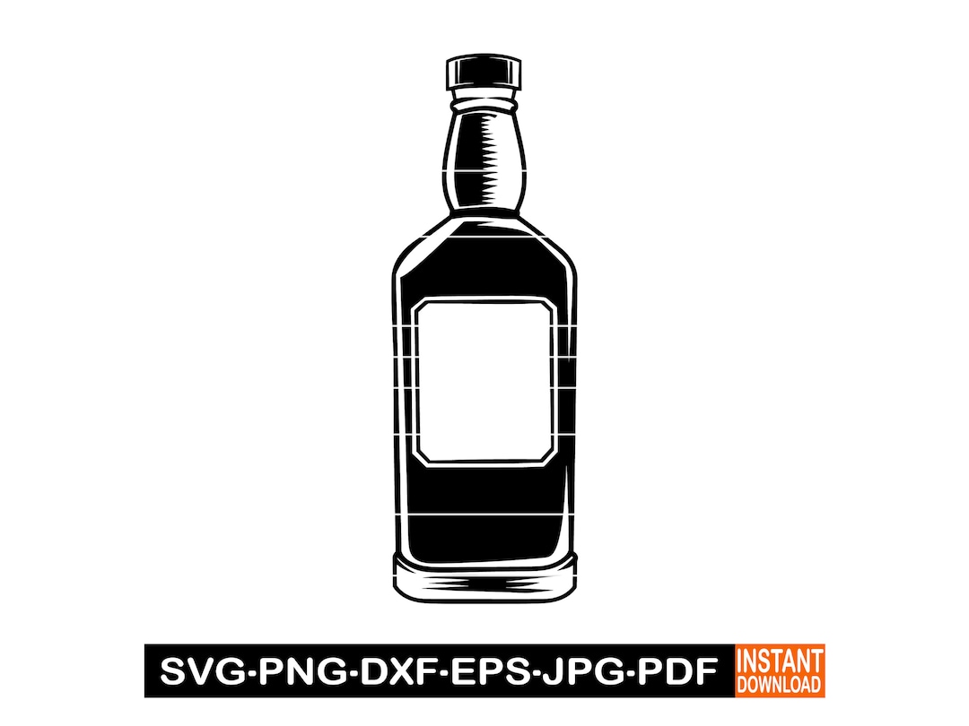Whiskey Bottle #2 SVG, Whiskey Svg, Whiskey Bottle Clipart, Whiskey ...