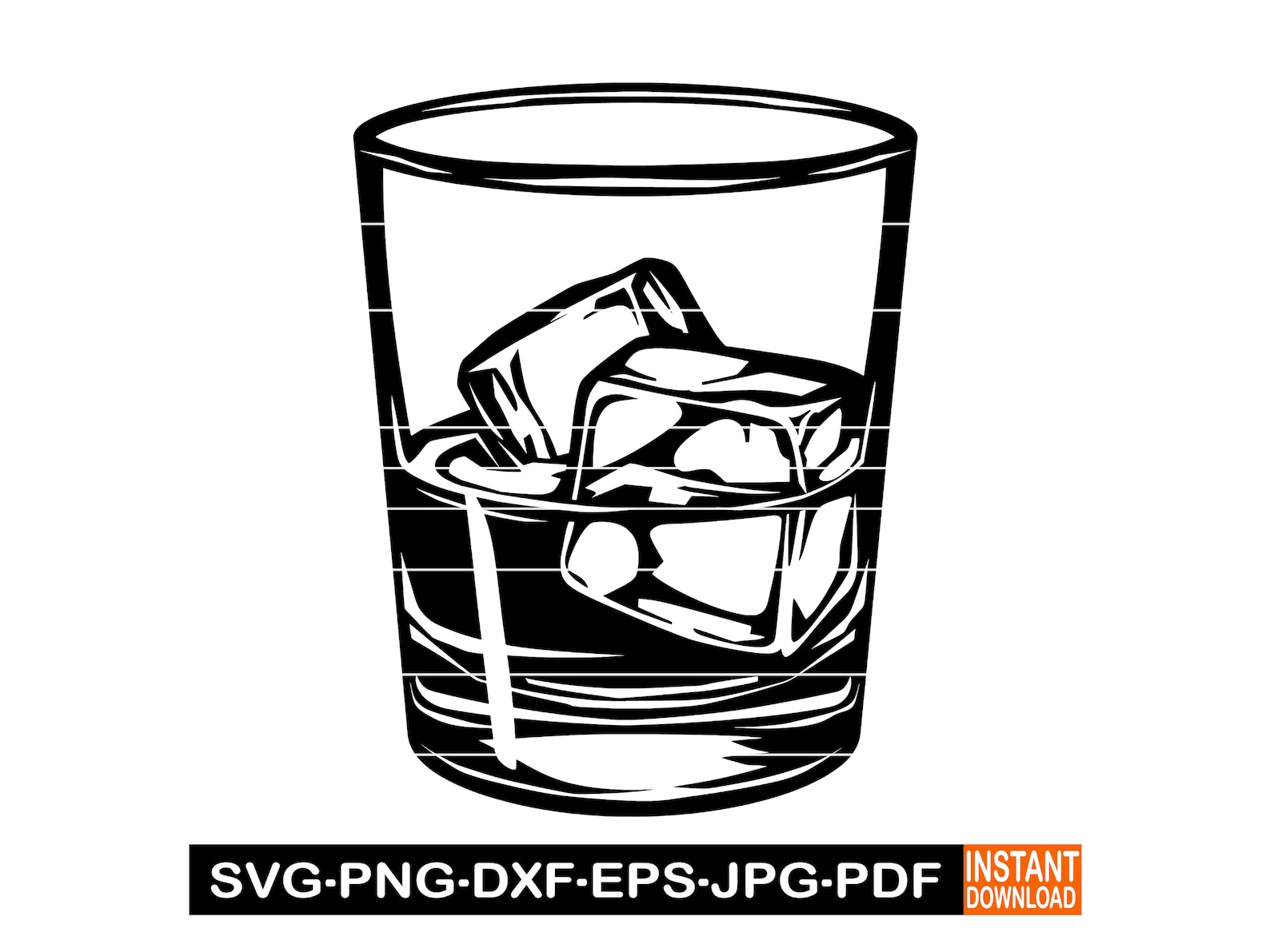 Whiskey Glass SVG PNG DXF, Whiskey Svg, Whiskey Glass Clipart, Whiskey ...