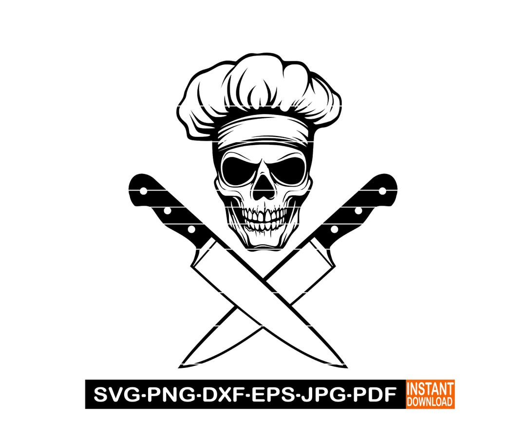 Chef Skull SVG, Chef Svg, Chef Skull Shirt, Chef Skull Clipart, Grill ...
