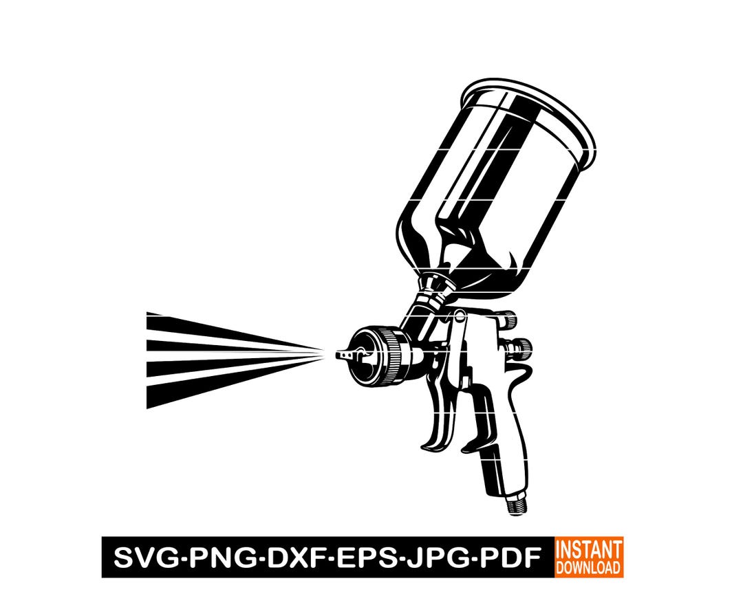 Paint Spray Gun SVG, Painting Spray SVG, Paint Spray Gun Clipart, Files ...