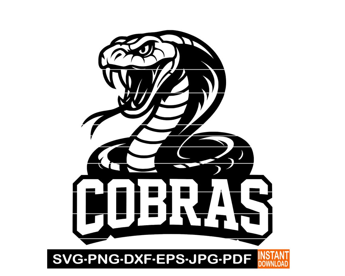 Cobras Sport Team Logo SVG, PNG, DXF, Football Design Cameo, Wild ...
