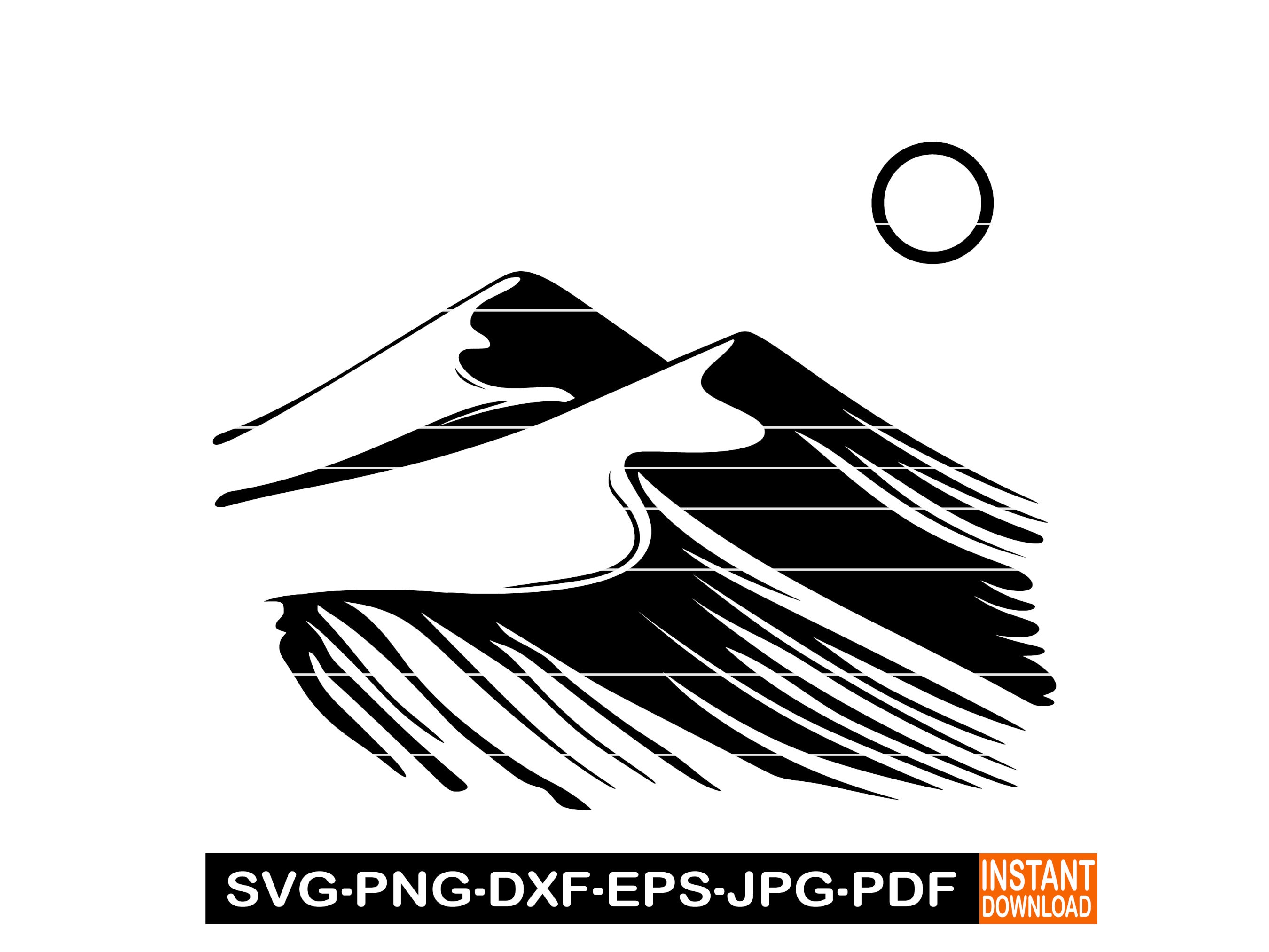 Sand Dunes SVG, Desert Svg, Sand Dunes Clipart, Sand Dunes Files for ...