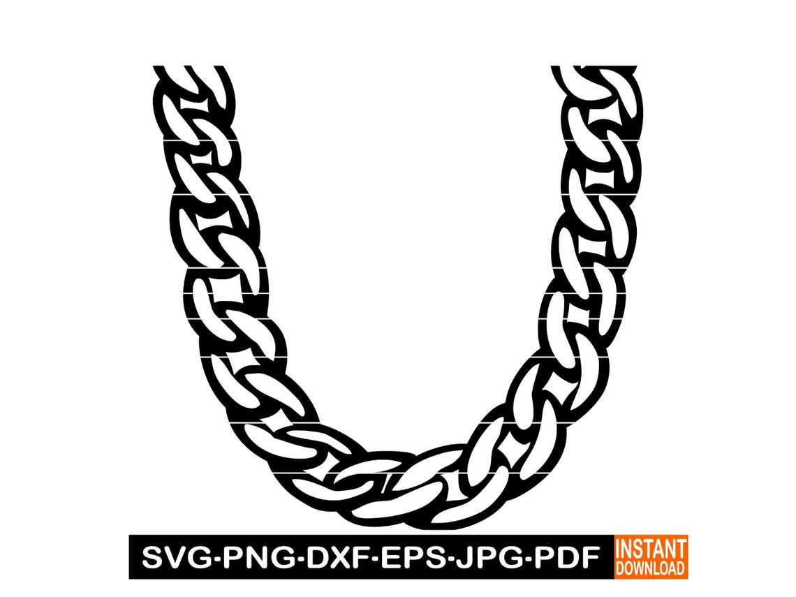 Chain Necklace SVG PNG DXF, Jewelry Svg, Accessory Svg, Hip Hop Fashion ...