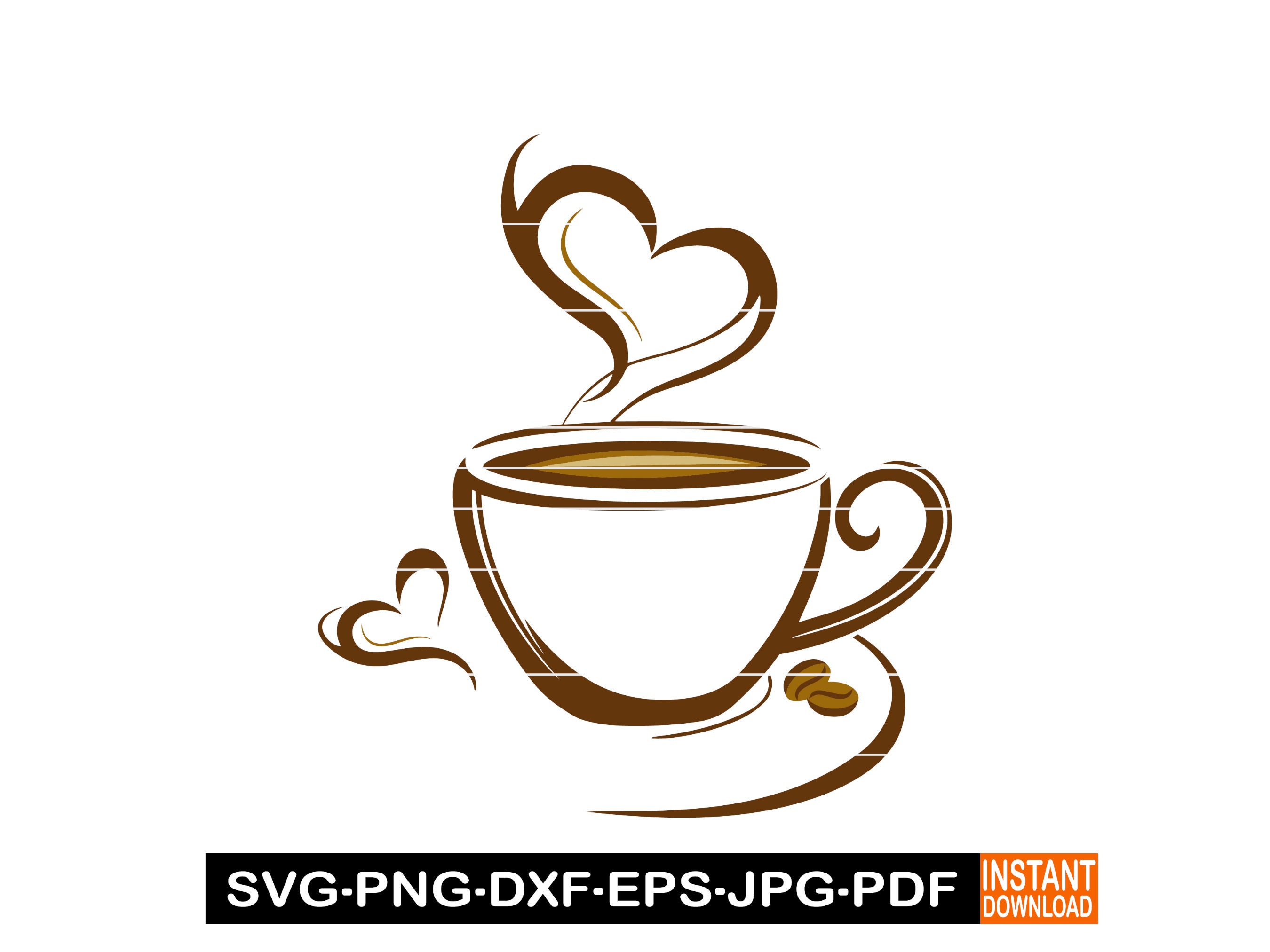 Heart Coffee Cup SVG, Mug With Heart Steam SVG, Coffee SVG, Clipart ...