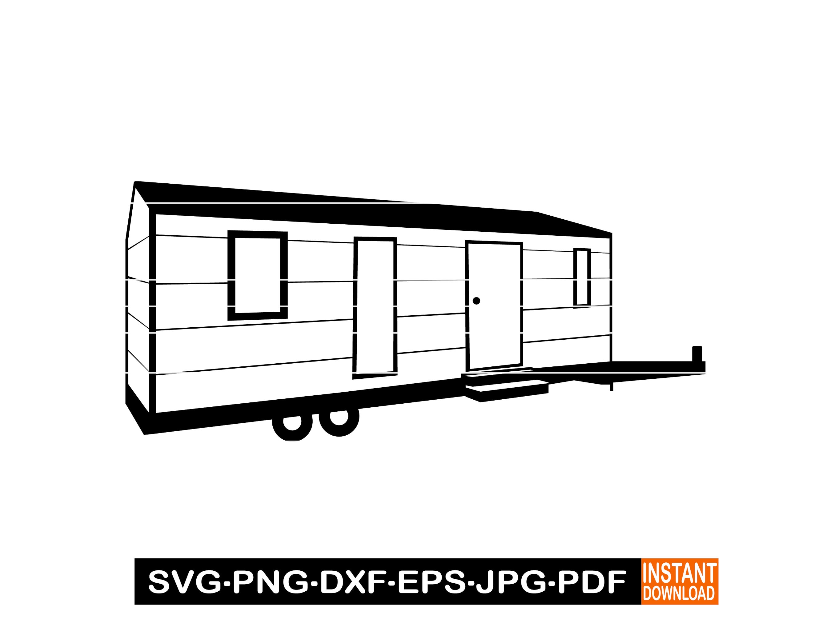 Mobile Home SVG, Trailer Home SVG, Mobile Home Clipart, Mobile Home ...
