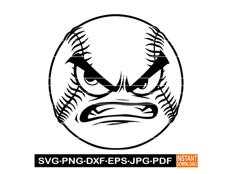 Angry Baseball SVG, Angry Softball SVG, Baseball Mascot Svg, Baseball ...