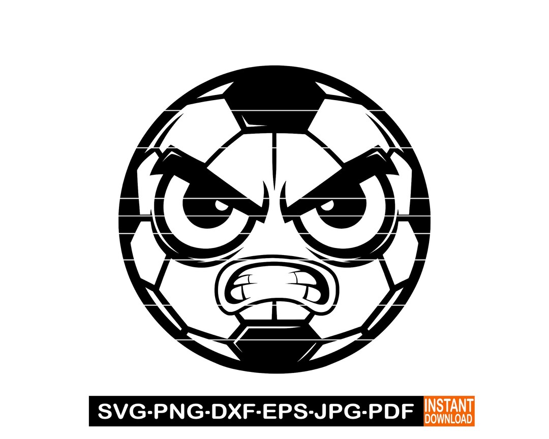 Angry Soccer Ball SVG, Soccer Ball SVG, Soccer Svg, Clipart, Files for ...