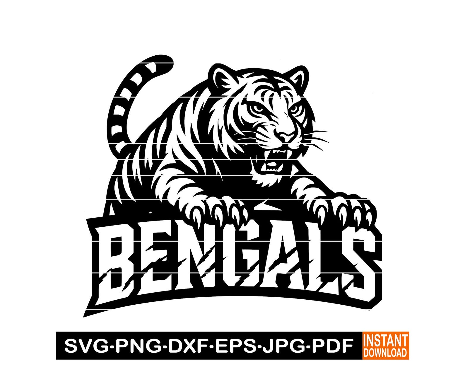 Bengals Sport Team Logo SVG, PNG, DXF, Football Design Cameo, Wild ...