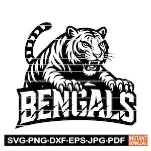 Bengals Sport Team Logo SVG, PNG, DXF, Football Design Cameo, Wild ...