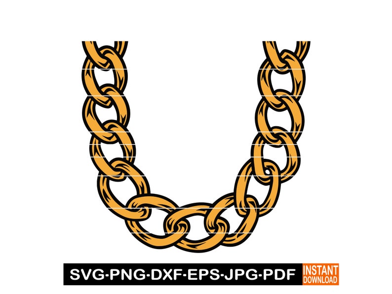 Gold Chain Necklace #2 SVG, Jewelry SVG, Accessory Svg, Hip Hop Fashion ...