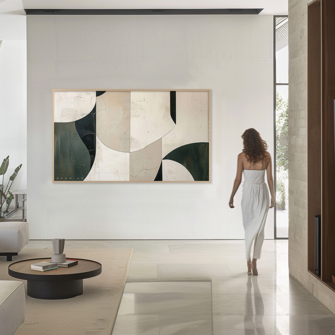 Samsung Frame TV Art Abstract Beige Soft Shapes Art Minimalist Art for ...