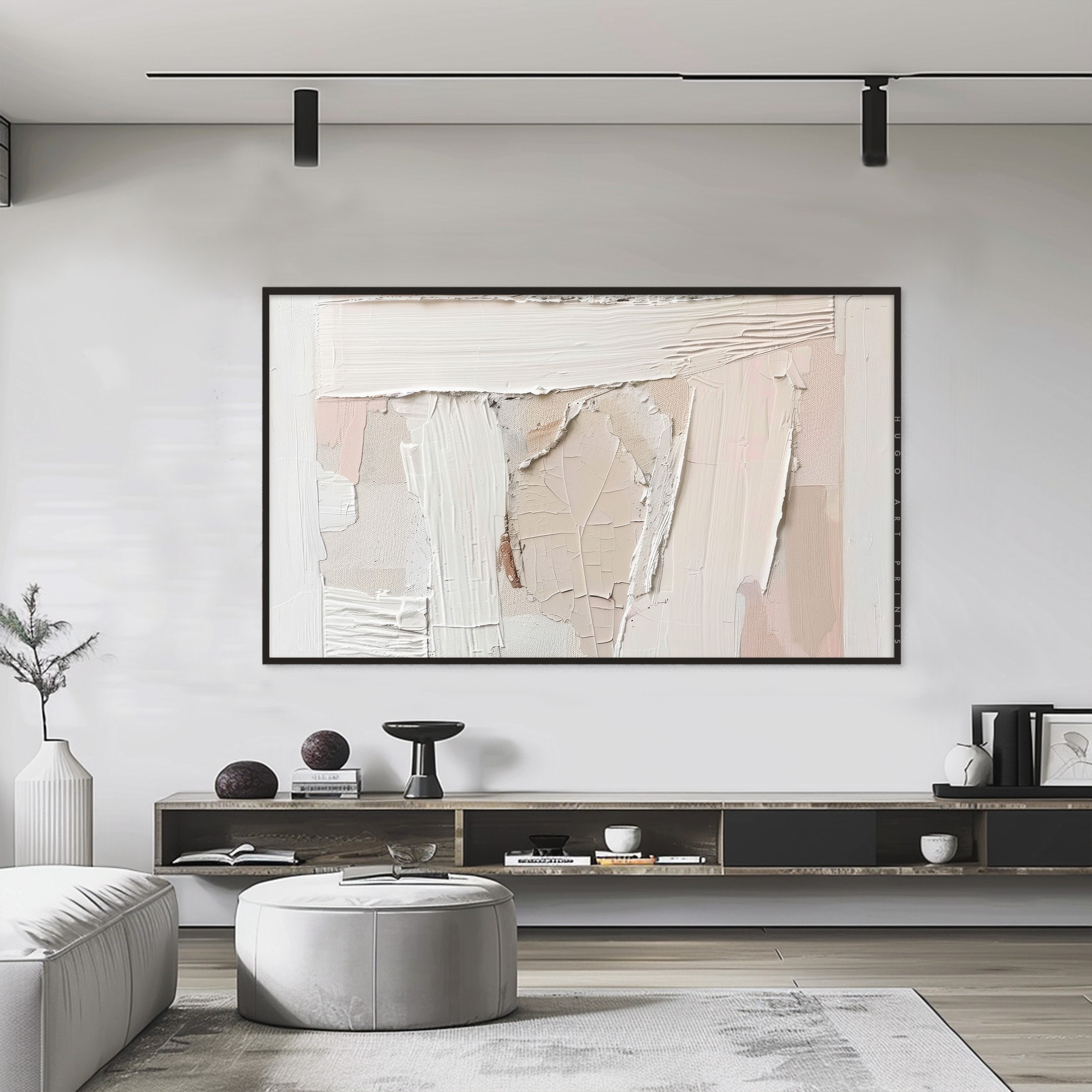 Samsung Frame TV Art Textured Pastel Abstraction Mid Century Home Decor ...
