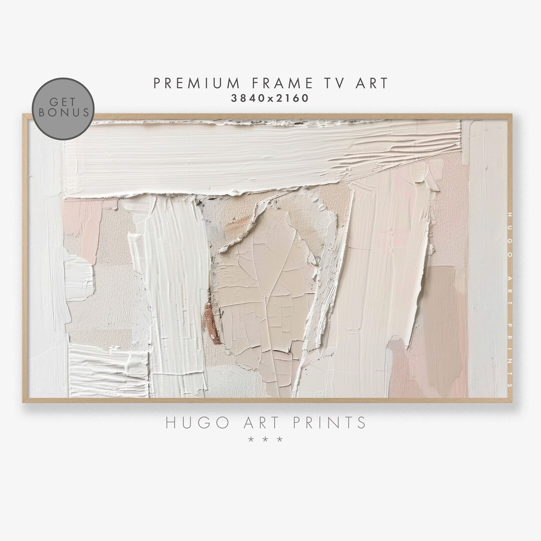 Samsung Frame TV Art Textured Pastel Abstraction | Mid Century Home ...