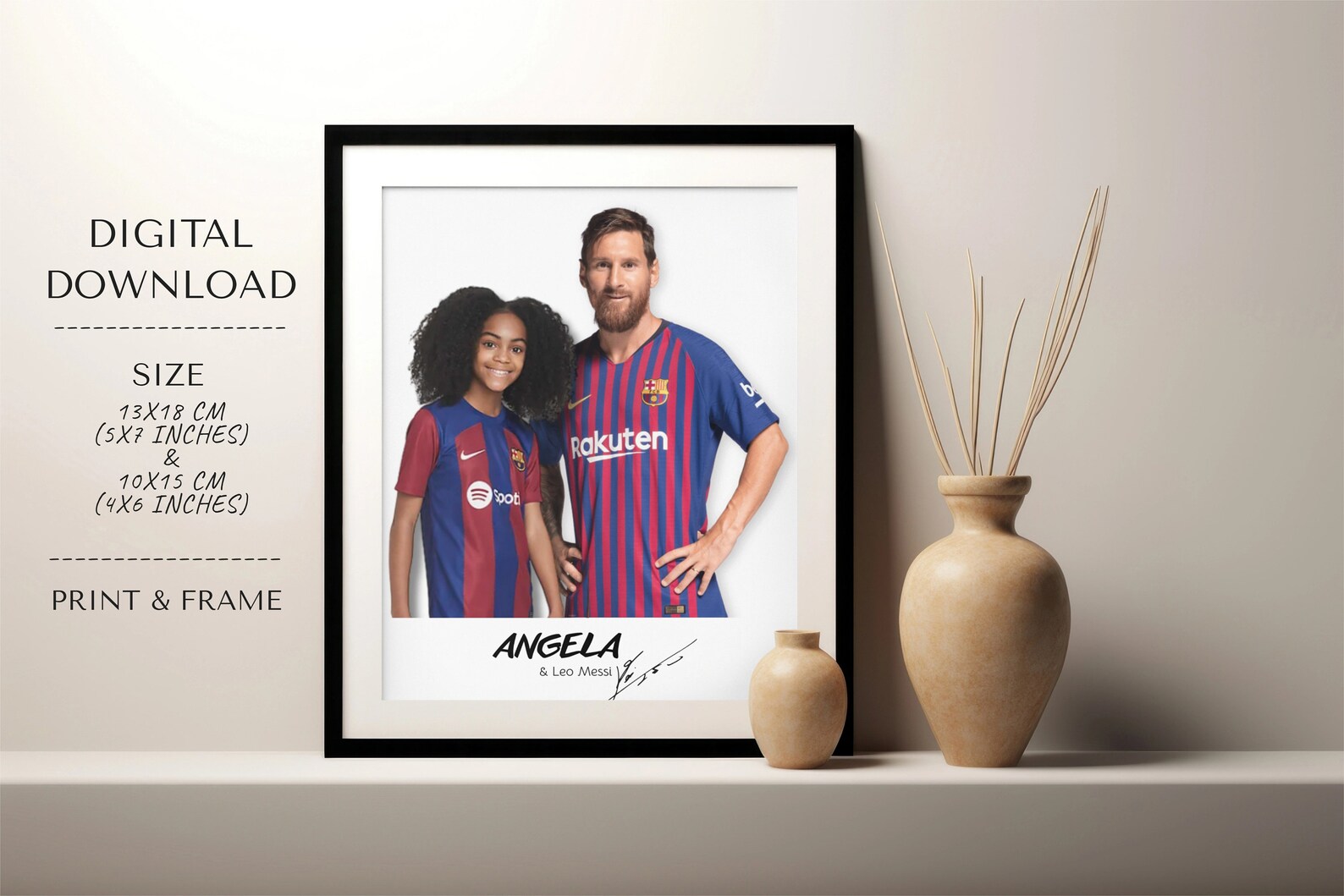 Printable Lionel Messi Poster With Your Photo for Print in 13 X 18 Cm ...
