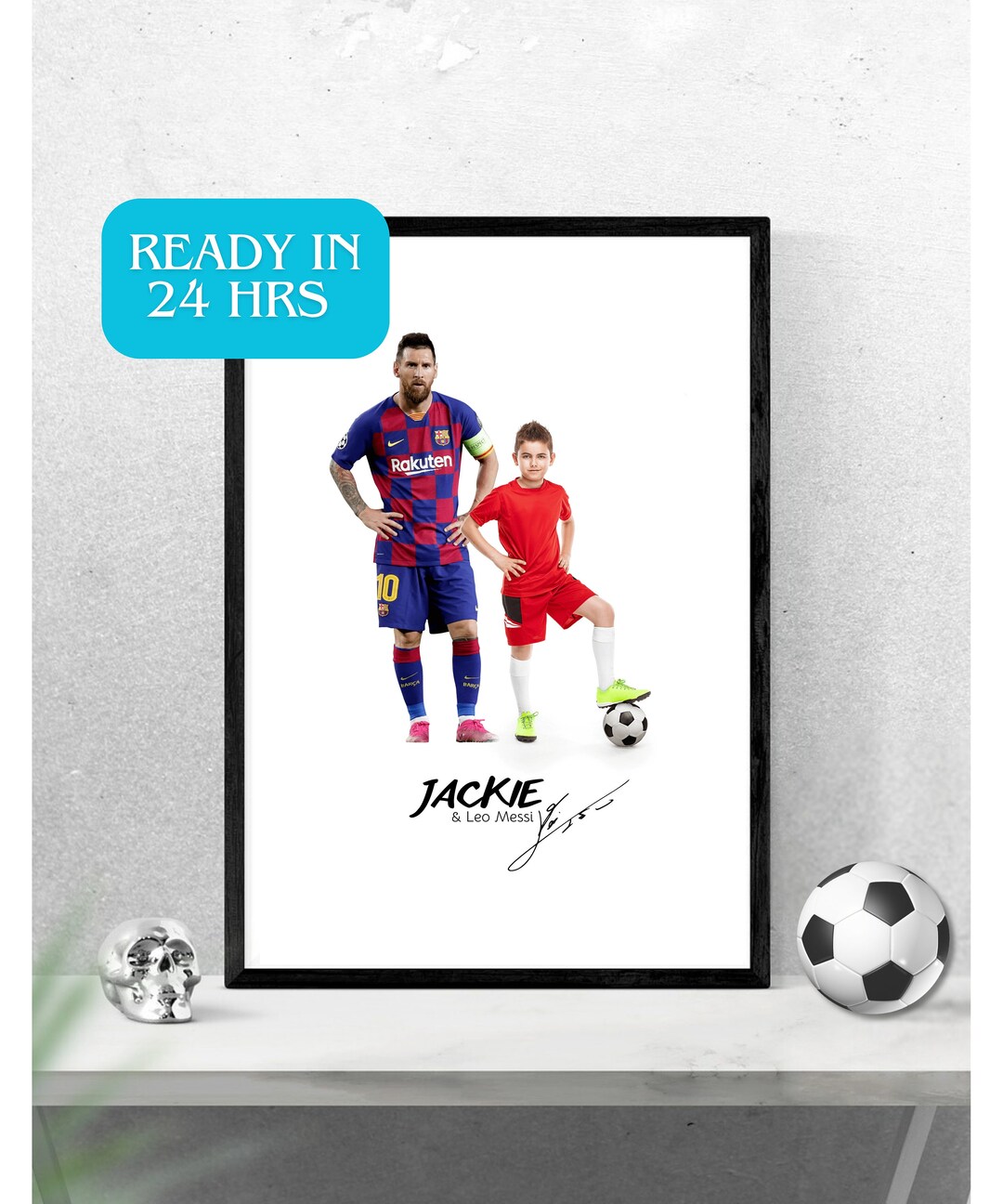Personalized Lionel Messi Poster With Your Photo for Print in 13 X 18 ...