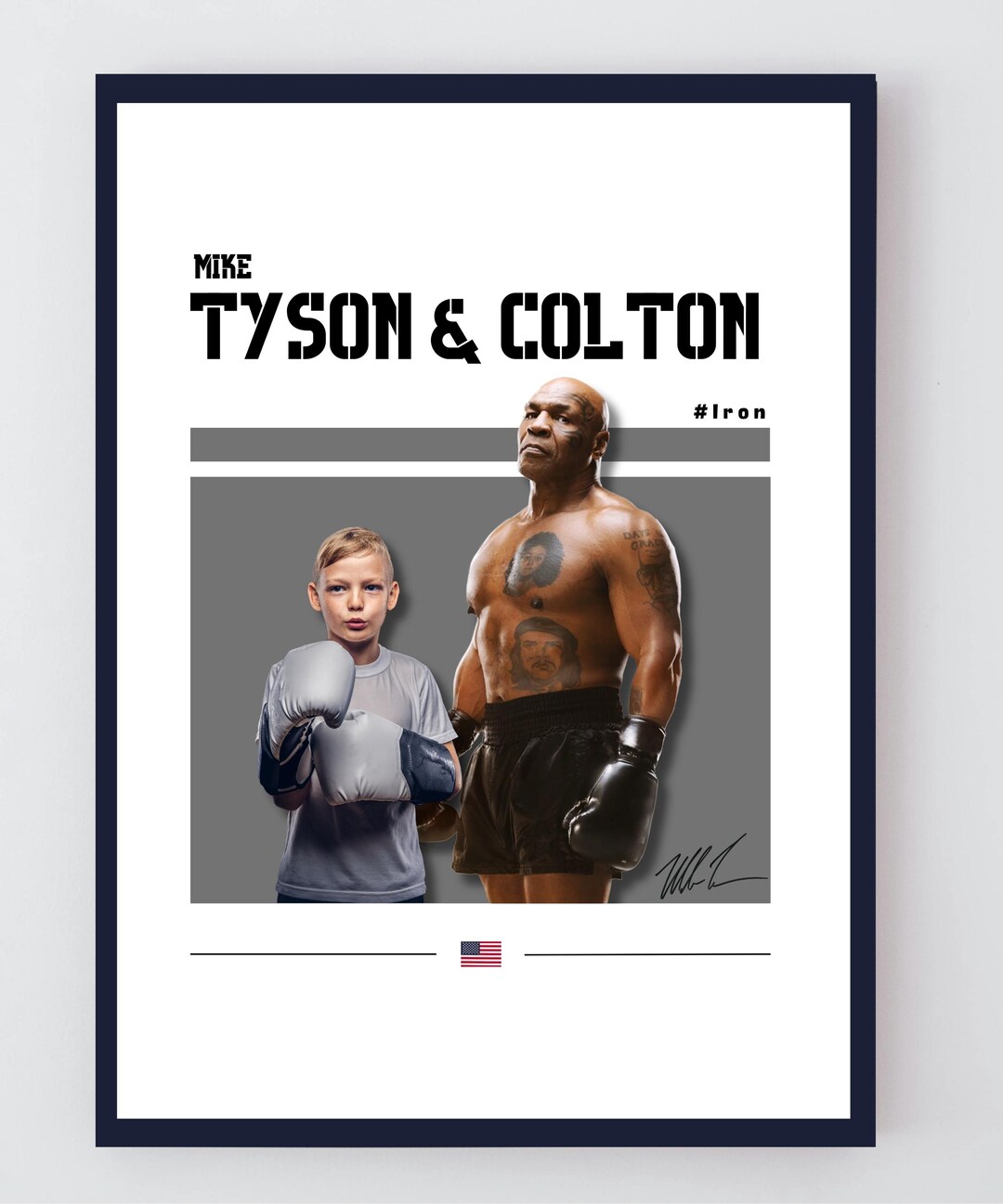 Custom Mike Tyson Poster, Personalized Mike Tyson Portrait With Sign ...