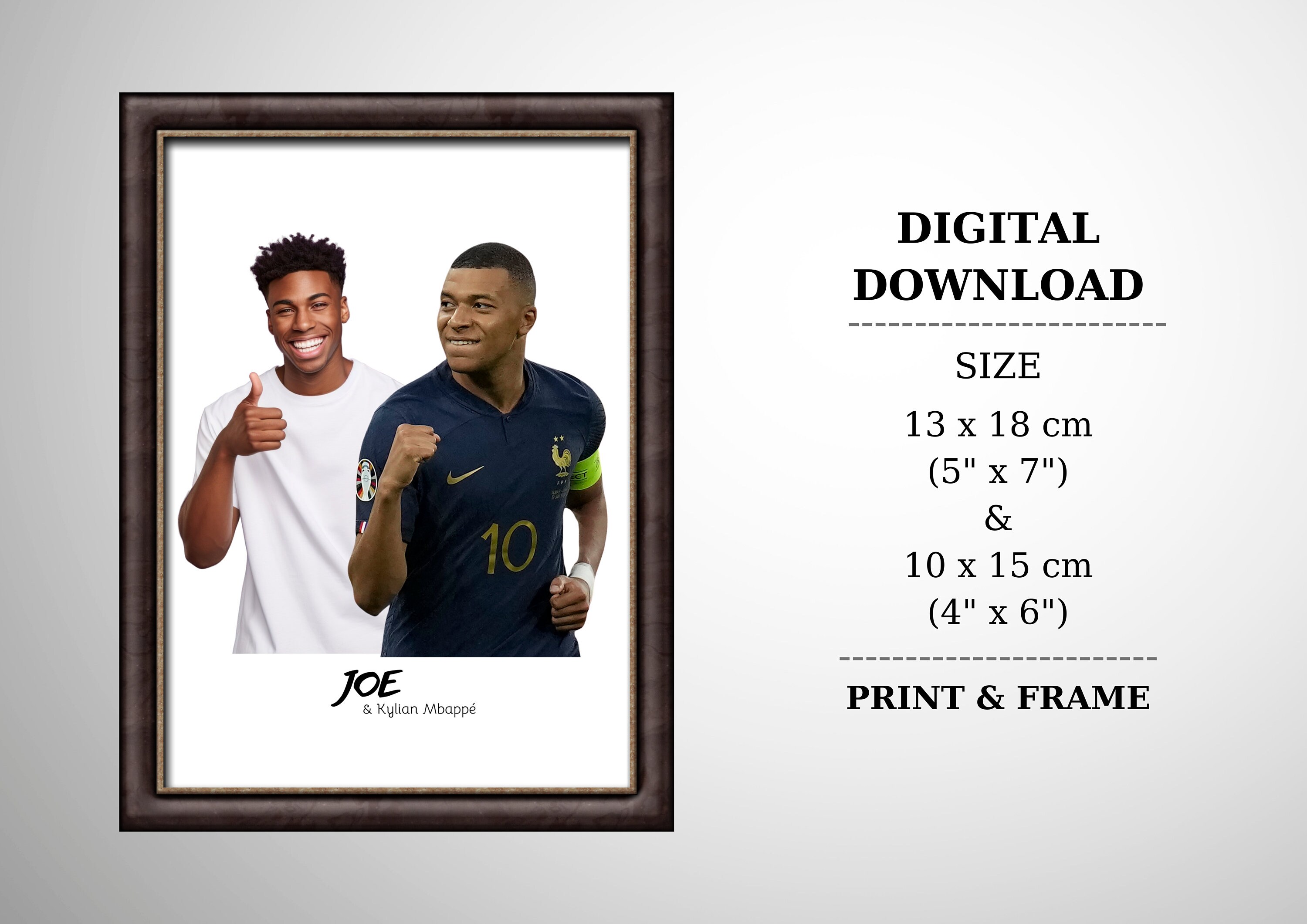 Personalized Mbappé Poster, Printable Gift, Personalized Soccer Gift ...