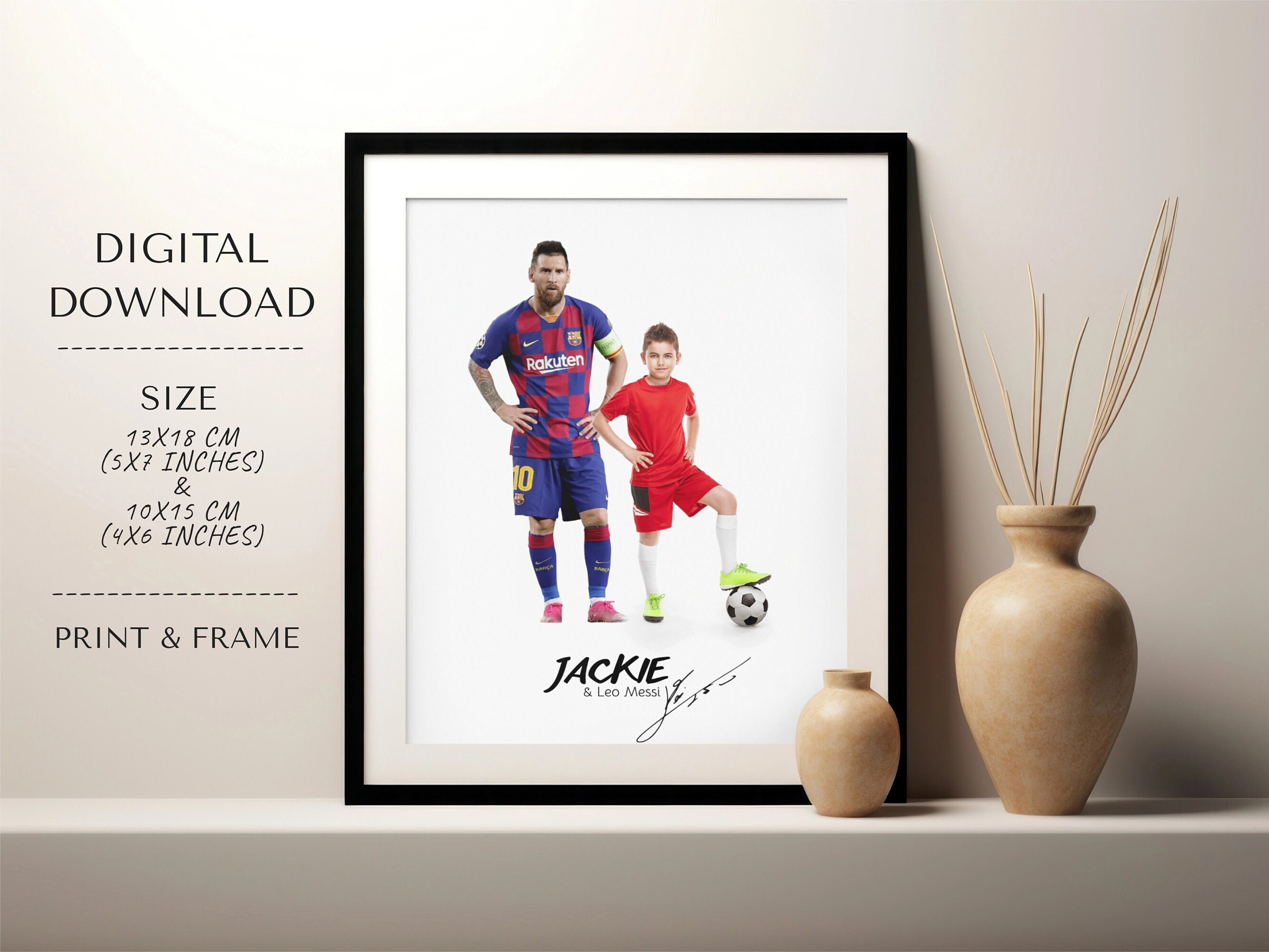 Personalized Lionel Messi Poster With Your Photo for Print in 13 X 18 ...