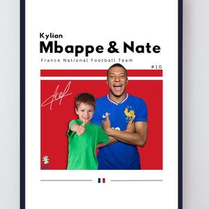 Personalized Mbappe Poster, Custom Mbappe, Soccer Portrait, UEFA 2024 ...