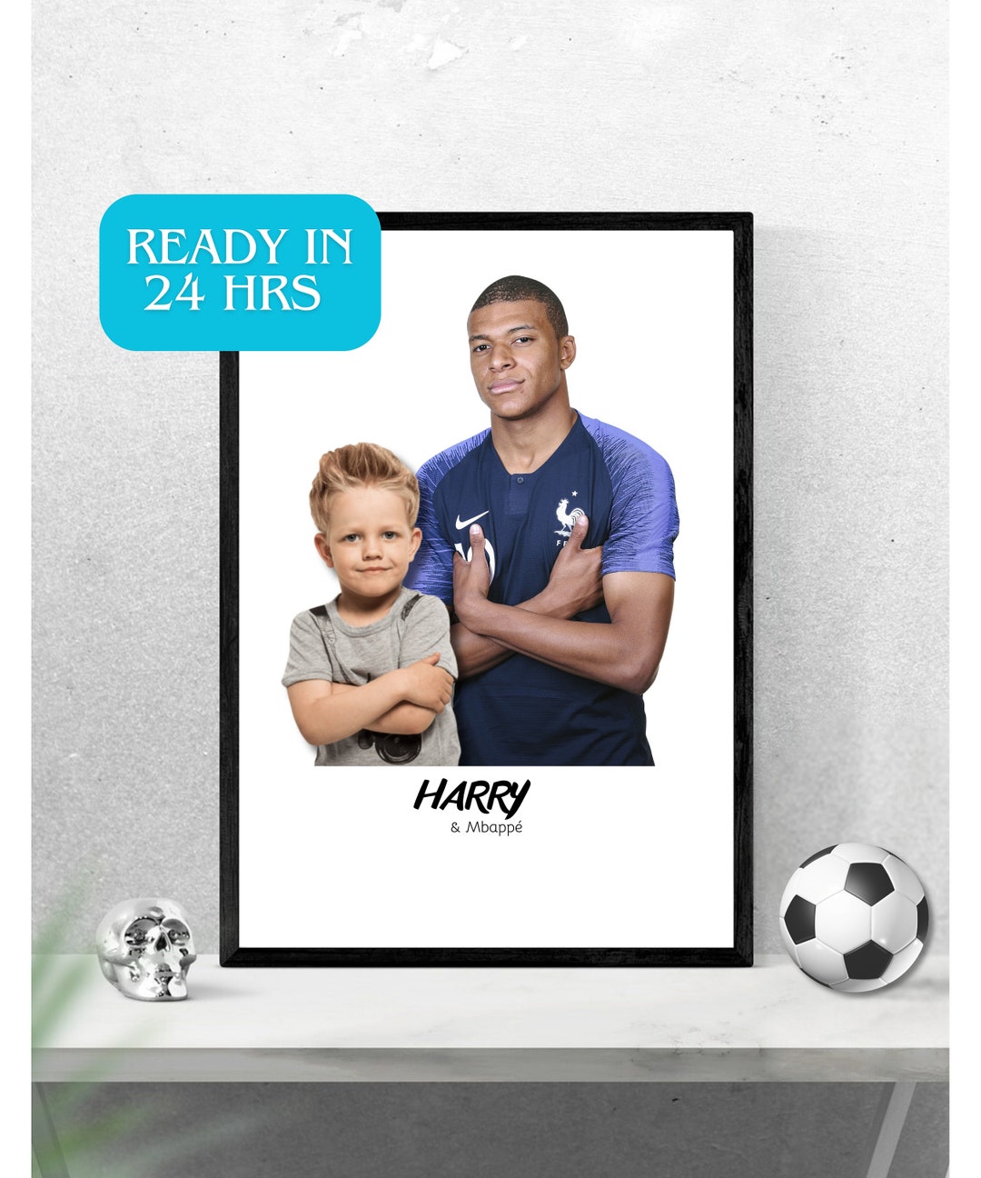 Personalized Kylian Mbappé Poster, Printable Gift, Personalized Soccer ...