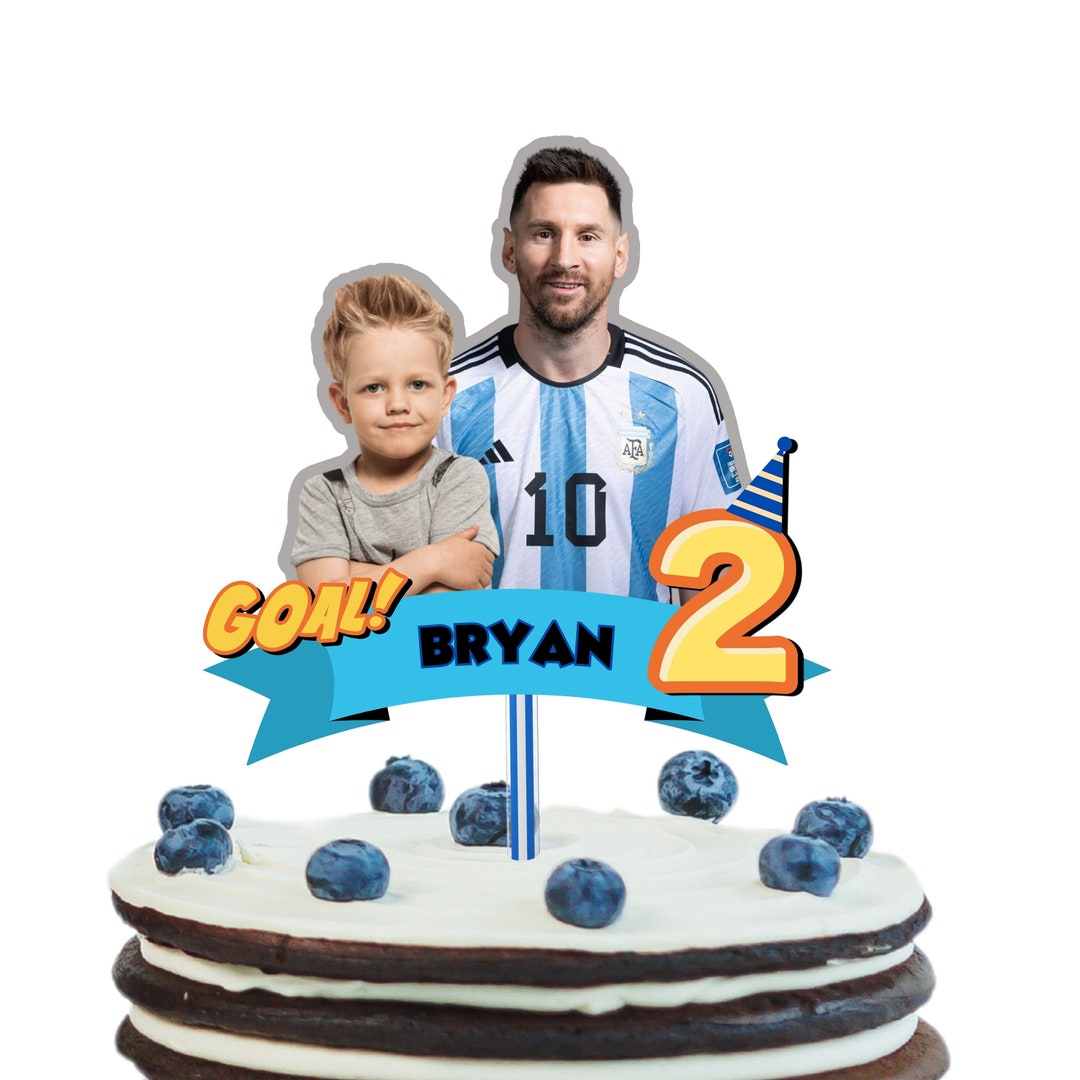 Personalized Messi Cake Topper, Custom Photo Name & Age, Messi Birthday ...