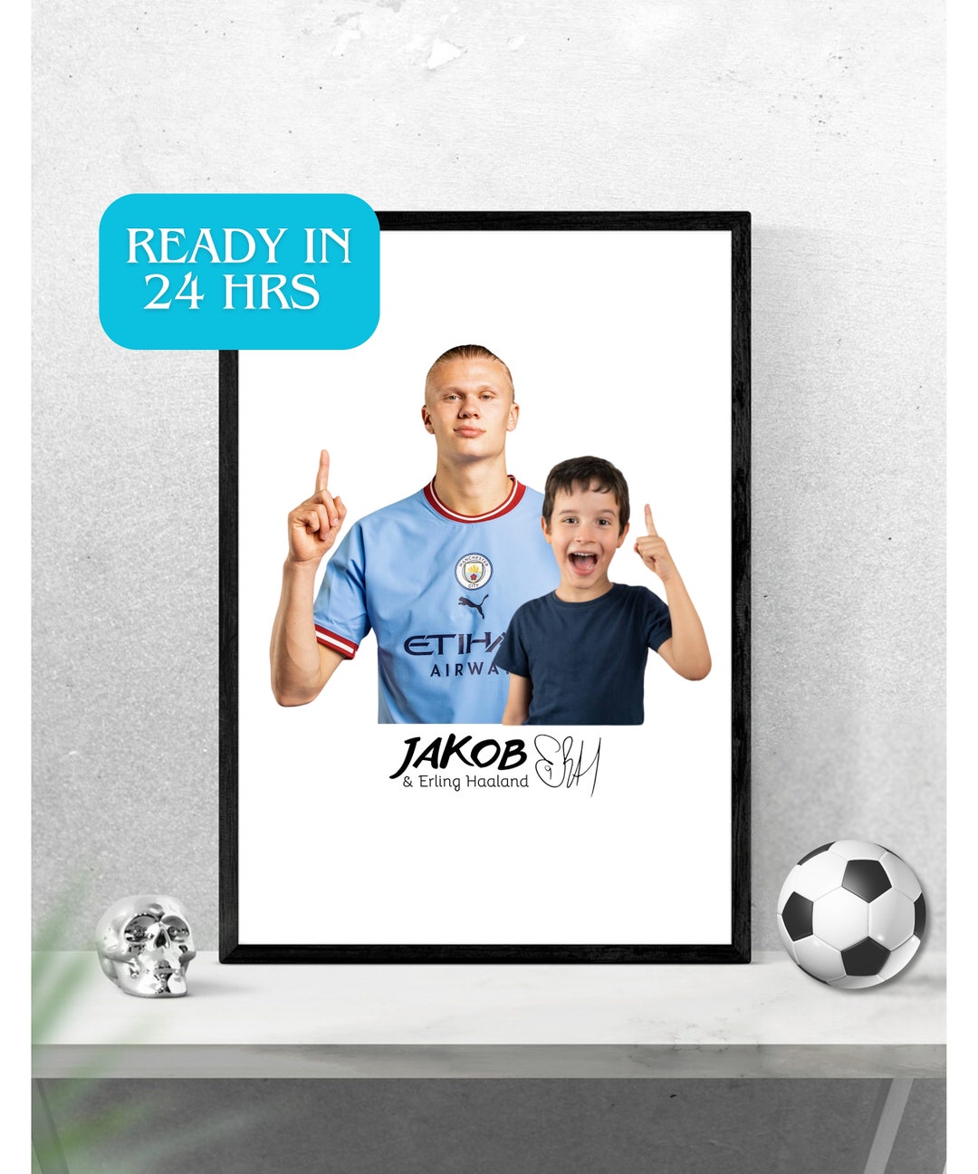 Personalized Erling Haaland Poster, Custom Soccer Gift, Personalized ...