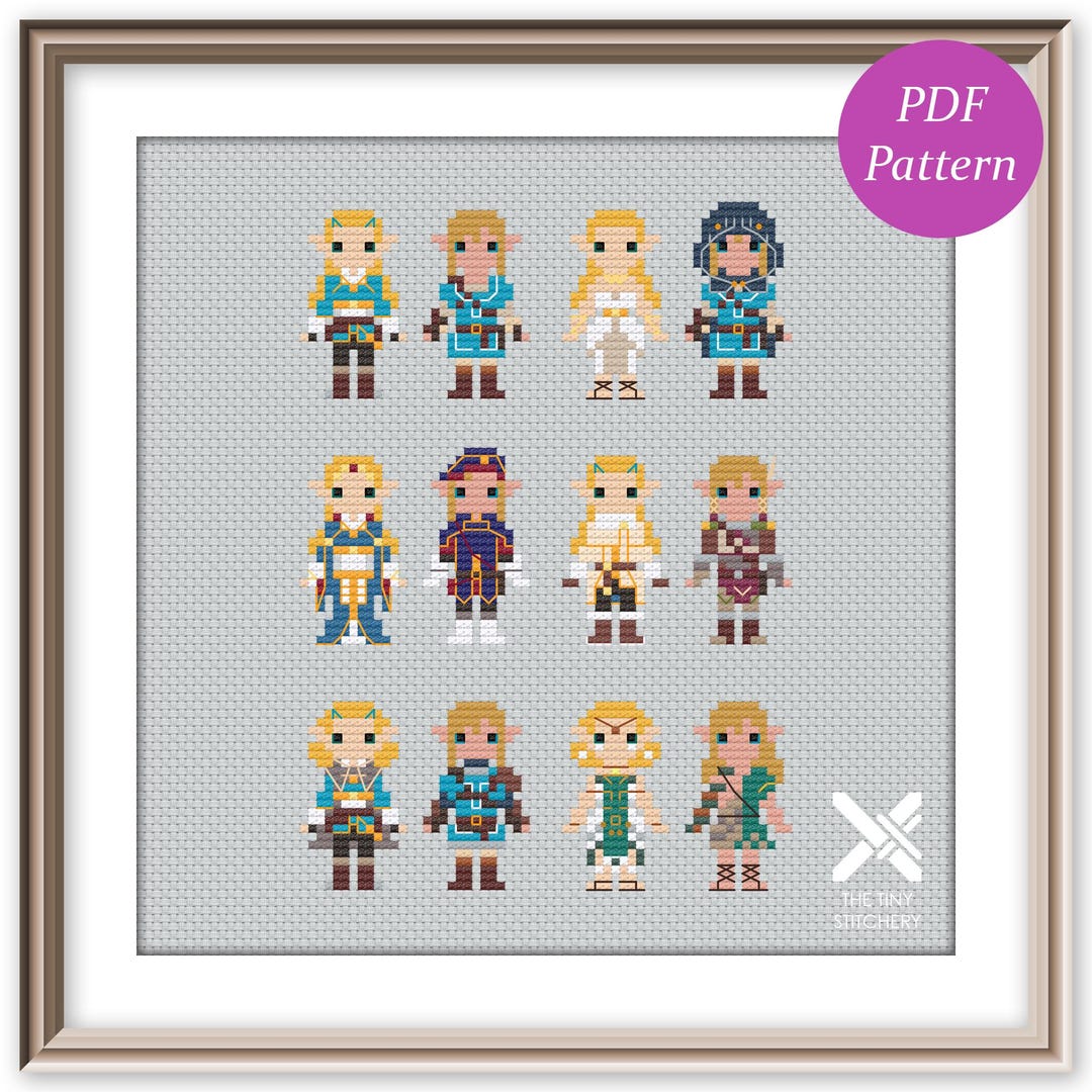 Tiny Cross Stitch Patterns - Botw Totk Link/zelda Set - Etsy