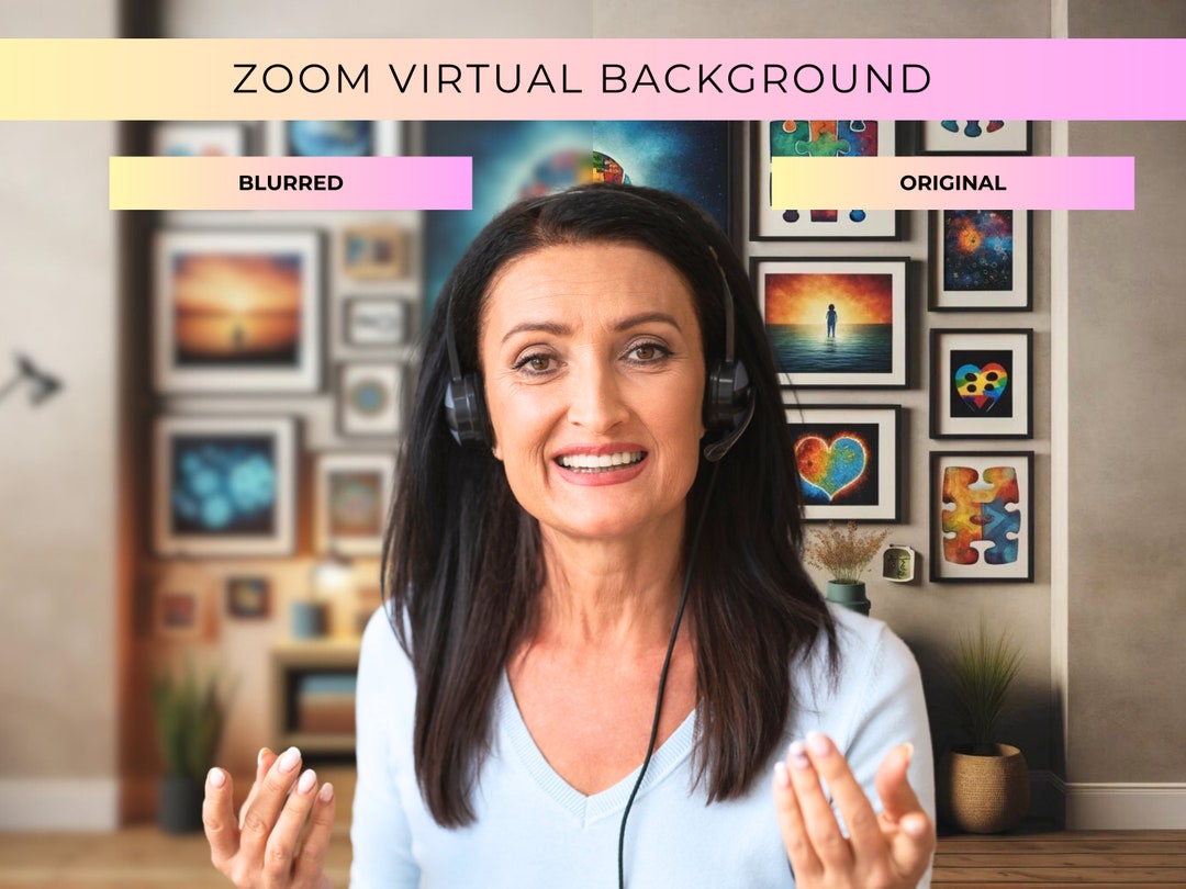 Autism Awareness Zoom Background Colorful Puzzle Pieces Design Virtual ...