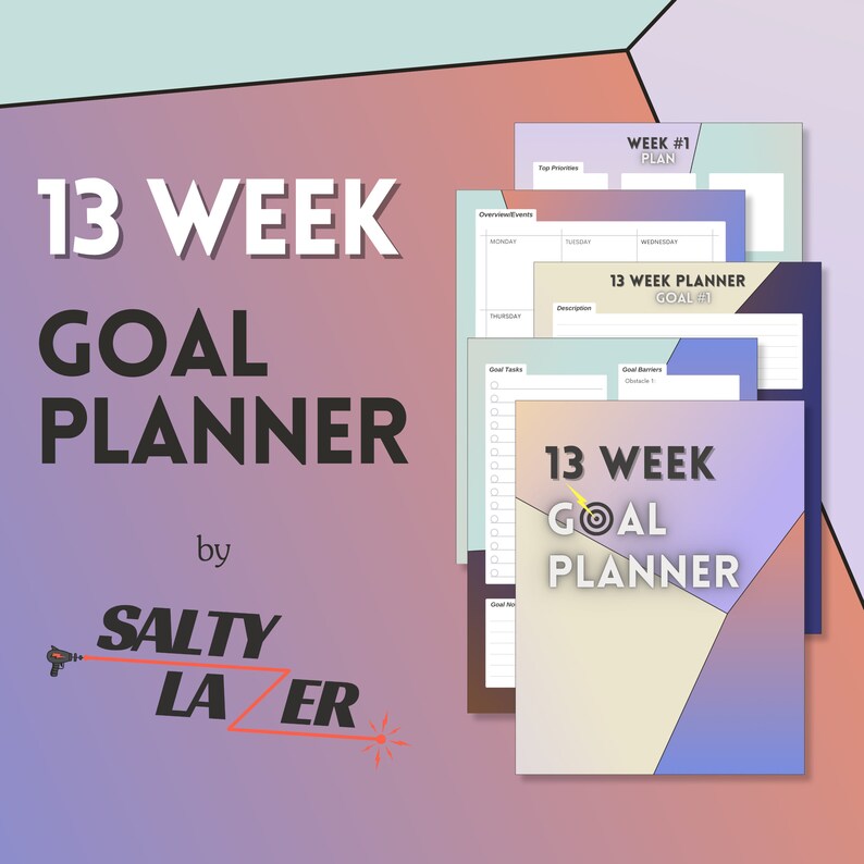13 Week Goal Planner (prisms Edition) - Printable + PDF - 138 Pages - Etsy