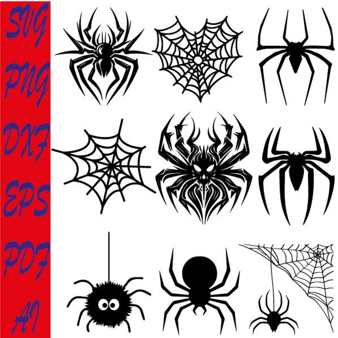 Spider Dxf ,Spider Svg,spider web svg , insecto svg , telaraña svg ...