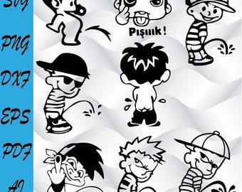 Boy Peeing Logo .svg .pdf .png File Cricut SVG Silhouette File Cricut ...