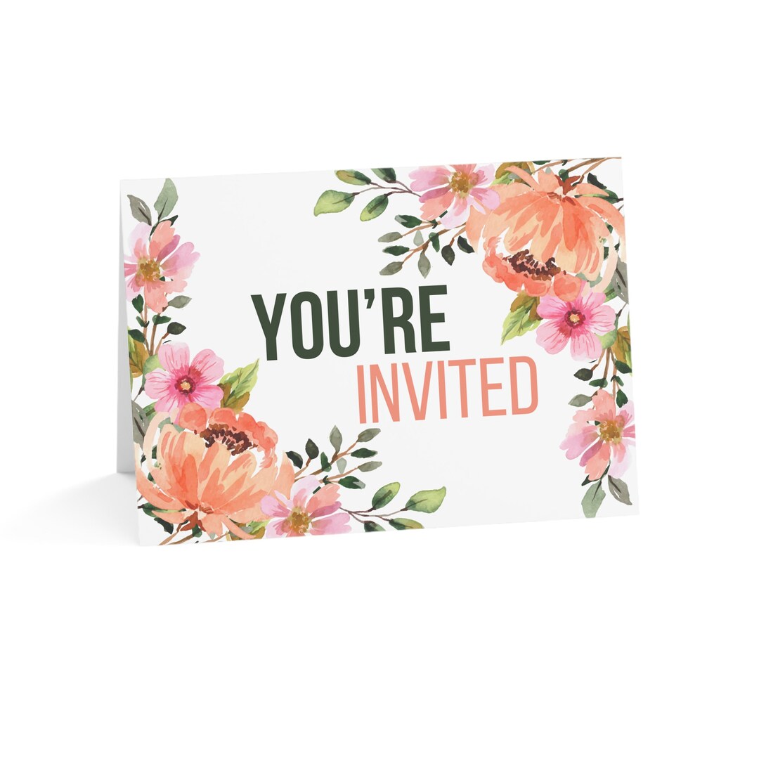 Flower Boquet Invitation Cards (1, 10pcs) - Etsy