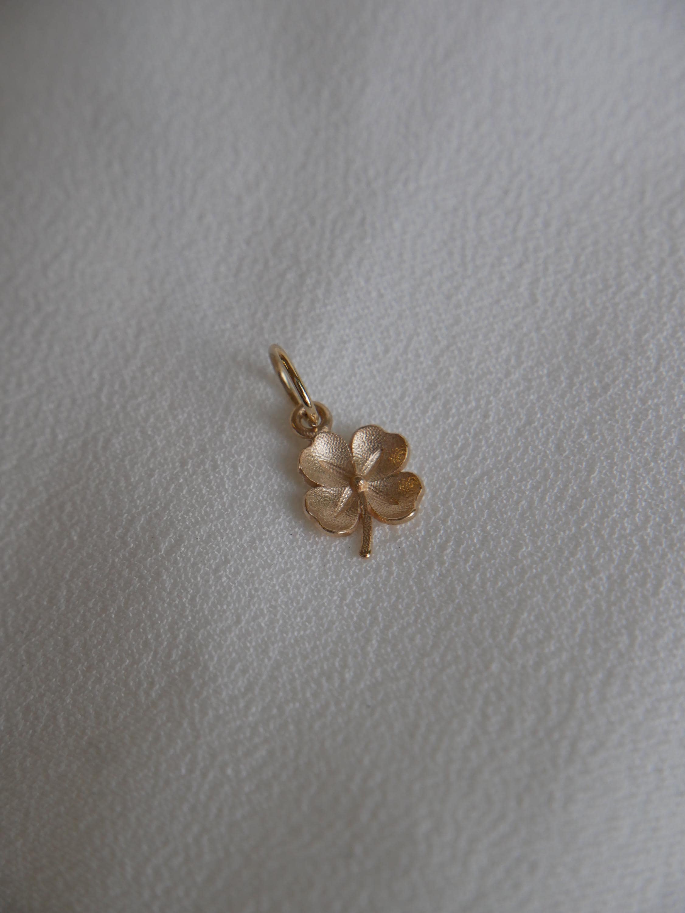 Solid 14k Gold Four Leaf Clover Charm - Etsy