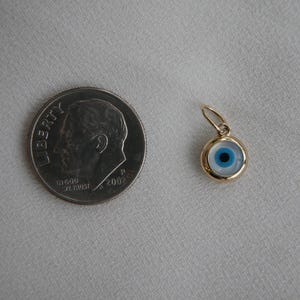 Solid 14k Gold Evil Eye Charm - Etsy