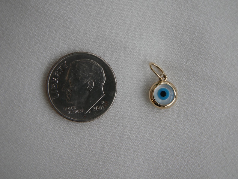 Solid 14k Gold Evil Eye Charm - Etsy