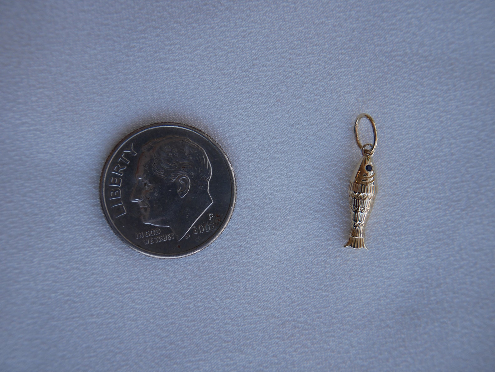 Solid 14k Fish Charm - Etsy