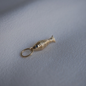 Solid 14k Fish Charm - Etsy